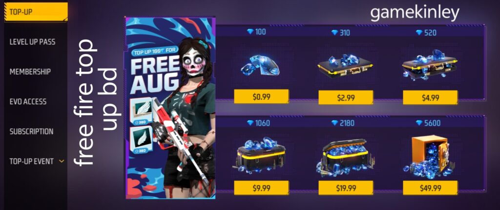 Free Fire Diamond Top Up BD via bKash, Nagad, and Rocket